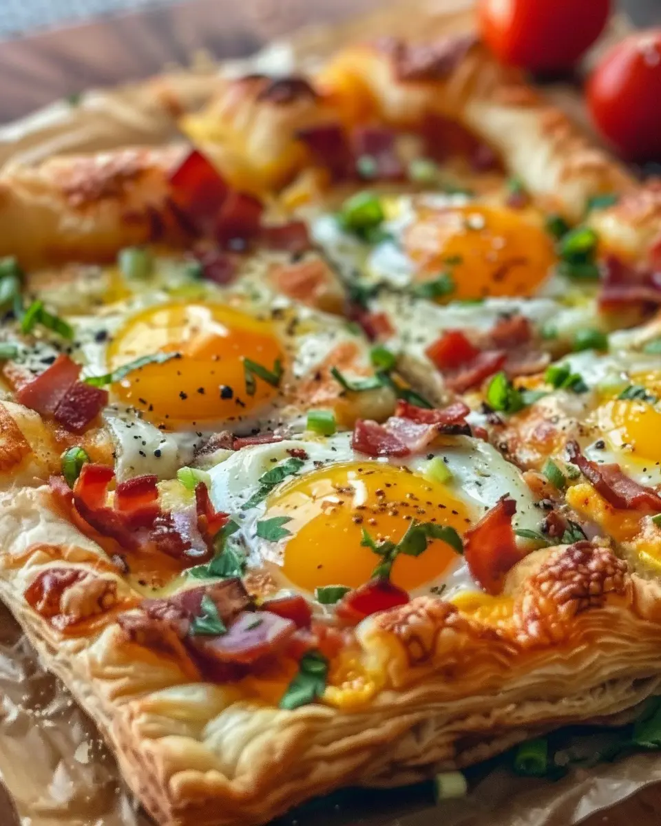 Puff Pastry Breakfast Pizza recipe