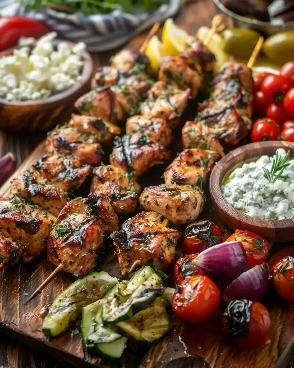 Greek Chicken Souvlaki Grazing Board