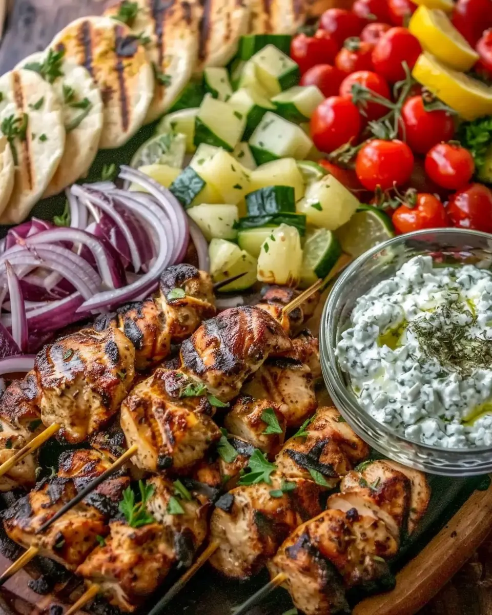 Greek Chicken Souvlaki Grazing Board