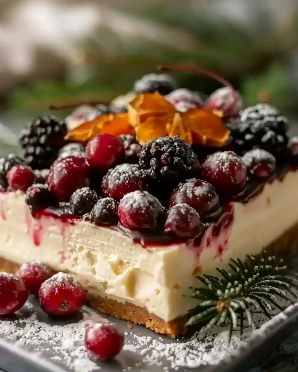 easy christmas cheesecake slab