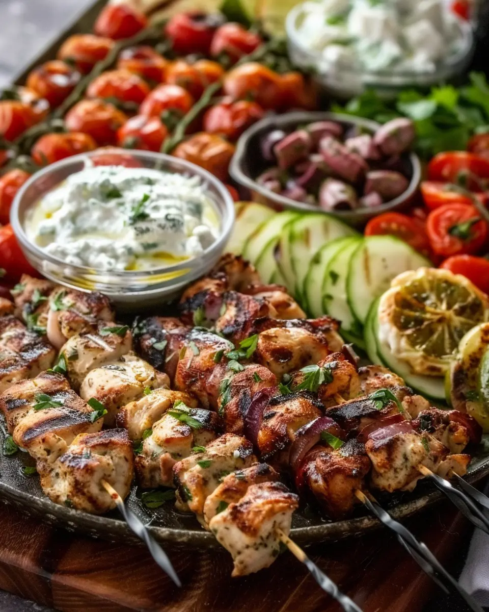 Greek Chicken Souvlaki Grazing Board