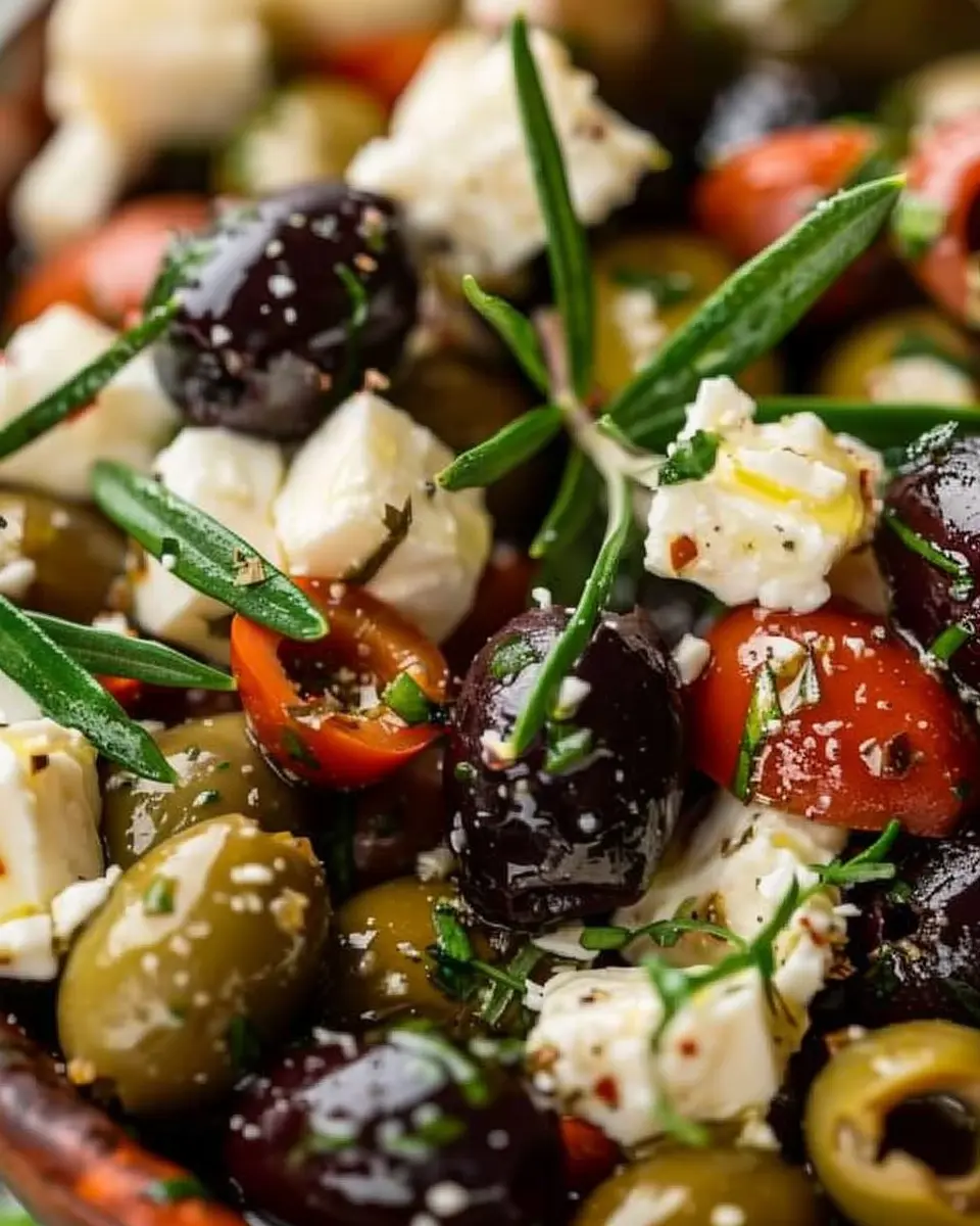 marinated olives and feta