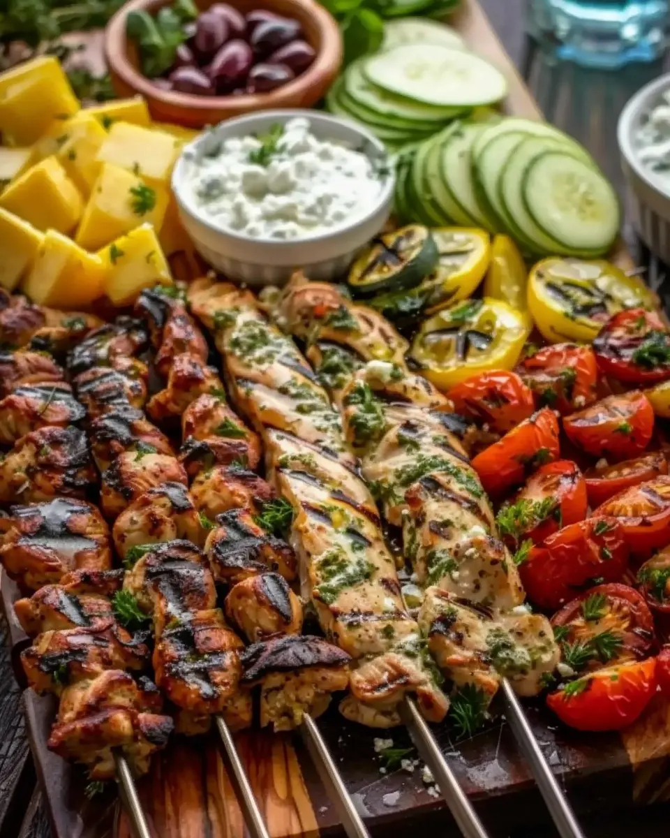 Greek Chicken Souvlaki Grazing Board